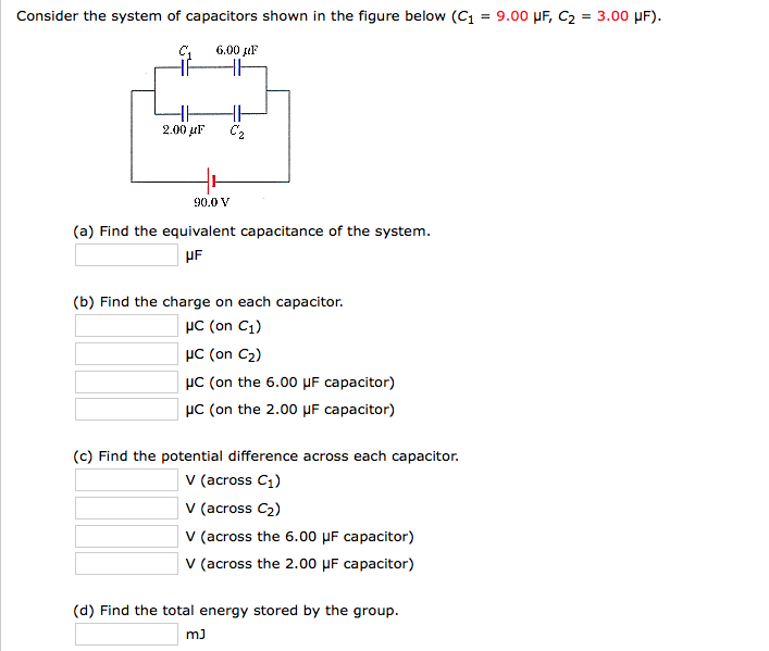 Solved Consider the system of capacitors shown in the figure | Chegg.com