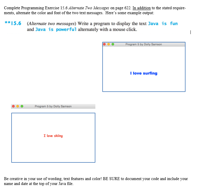 Solved Complete Programming Exercise 15.6 Alternate Two | Chegg.com