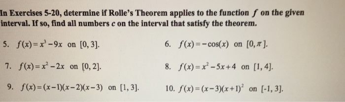 Solved Determine if Rolle's Theorem applies to the function | Chegg.com