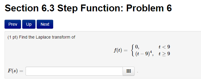 Solved Section 6.3 Step Function: Problem 1 Prev Up Next (1 | Chegg.com