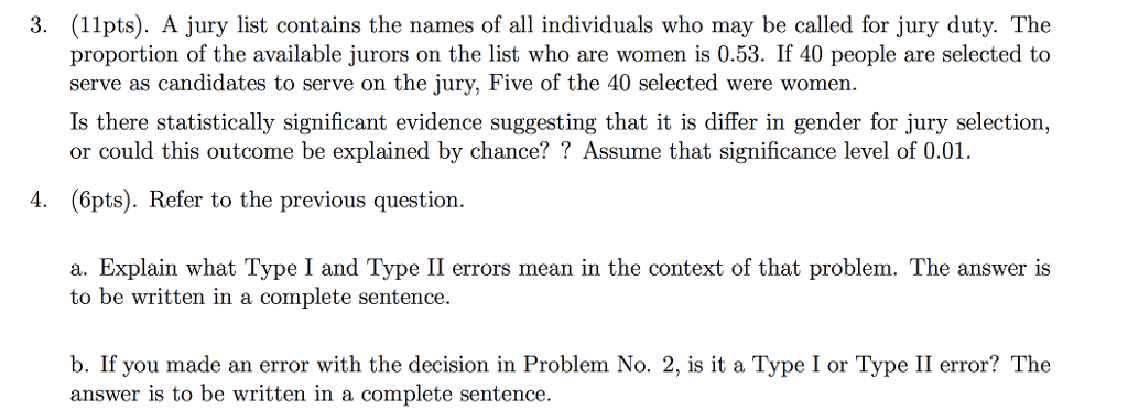Solved A jury list contains the names of all individuals who | Chegg.com