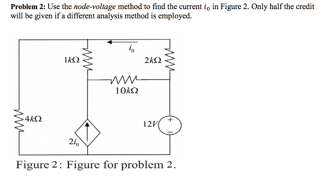 Solved Problem 2: Use the node-voltage method to find the | Chegg.com