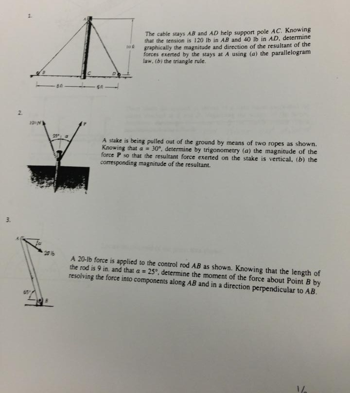 Solved The cable stays AB and AD help support pole AC. | Chegg.com
