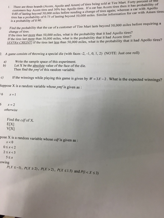 Solved A game consists of throwing a special die (with faces | Chegg.com