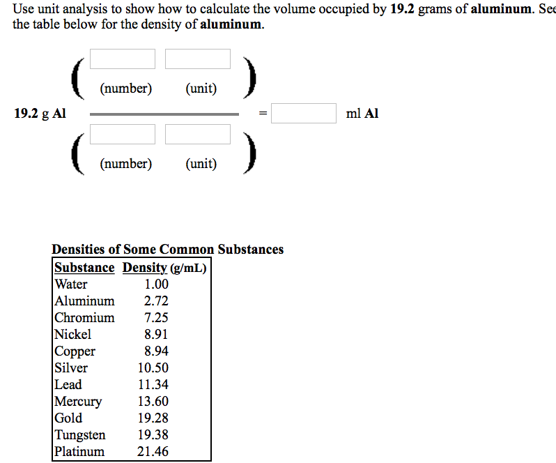 Solved Use unit analysis to show how to calculate the volume | Chegg.com