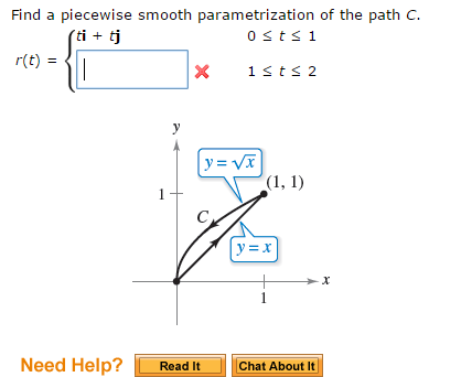 Solved Find a piecewise smooth parametrization of the path | Chegg.com