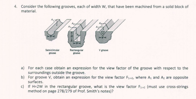 4. Consider the following grooves, each of width W, | Chegg.com