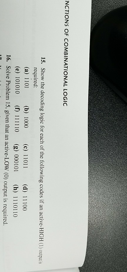 Solved NCTIONS OF COMBINATIONAL LOGIC 15. . Show the | Chegg.com