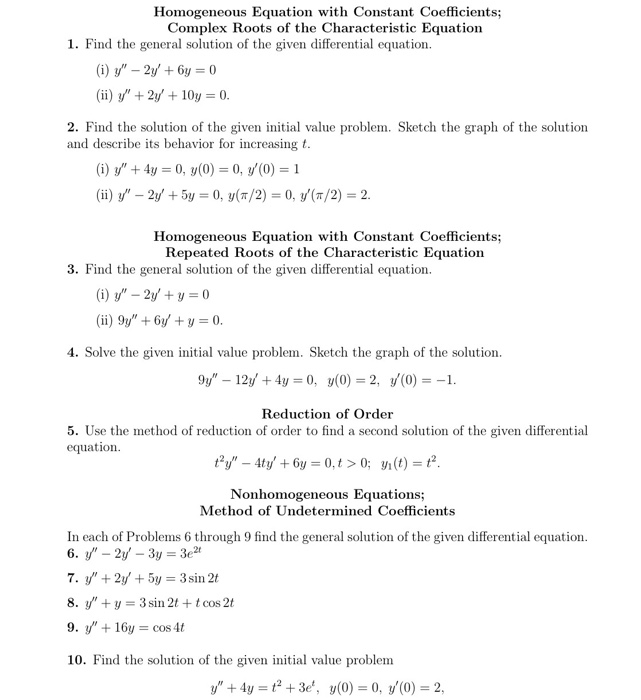 Solved Find the general solution of the given differential | Chegg.com Solved Find the general solution of the given differential | Chegg.com