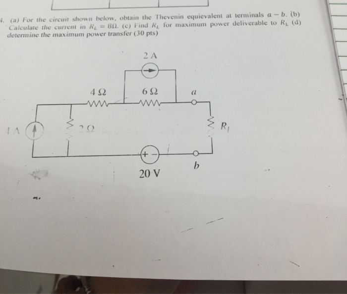 Solved For the circuit shown below, obtain the thevenin | Chegg.com