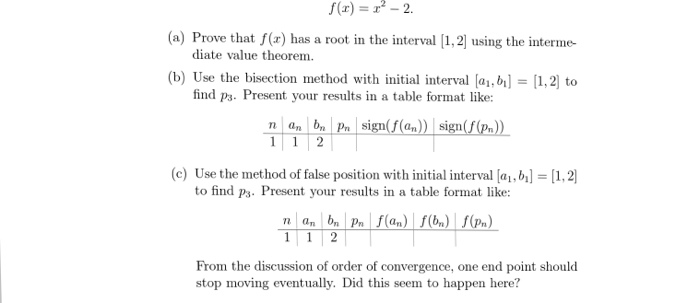 Solved Prove that f(x) has a root in the interval [1, 2] | Chegg.com