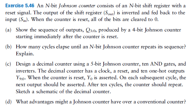 Solved An N-bit Johnson counter consists of an N-bit shift | Chegg.com Solved An N-bit Johnson counter consists of an N-bit shift | Chegg.com