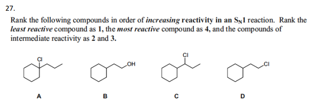 Solved 27 Rank The Following Compounds In Order Of