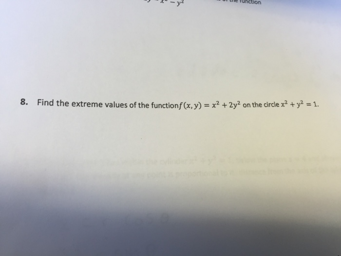 Solved Find the extreme values of the function f(x, y) = x^2 | Chegg.com