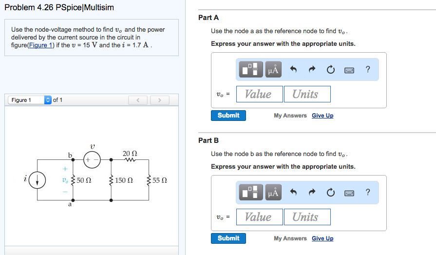 Solved Problem 4.26 PSpice Multisim Part A Use the | Chegg.com