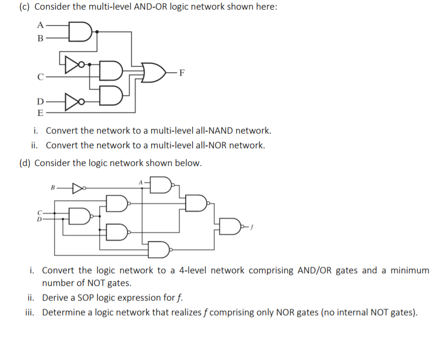 Solved Consider the multi-level AND-OR logic network shown | Chegg.com