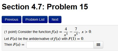 Solved Section 4.7: Problem 15 Previous Problem ListNext (1 | Chegg.com