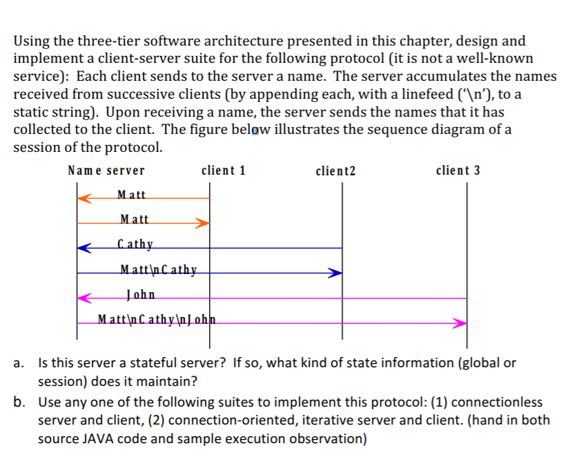 Using the three-tier software architecture presented | Chegg.com