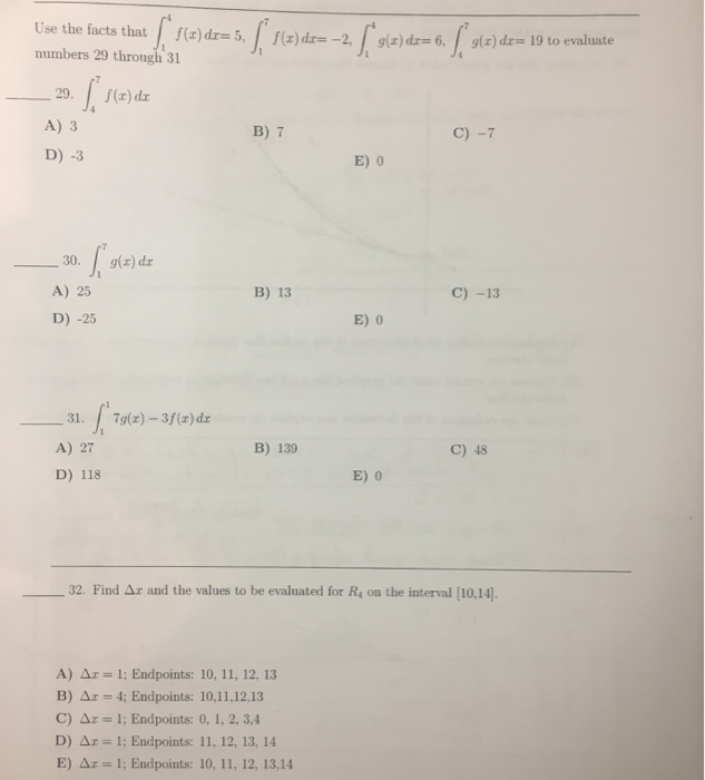 Solved Use the facts that integral_1^4 f(x) dx = 5 | Chegg.com