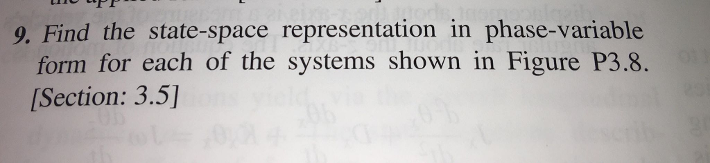 Solved 9. Find the state-space representation in | Chegg.com