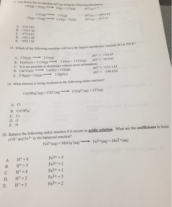Solved Use Hess's law to calculate delta G degree_rxn using | Chegg.com