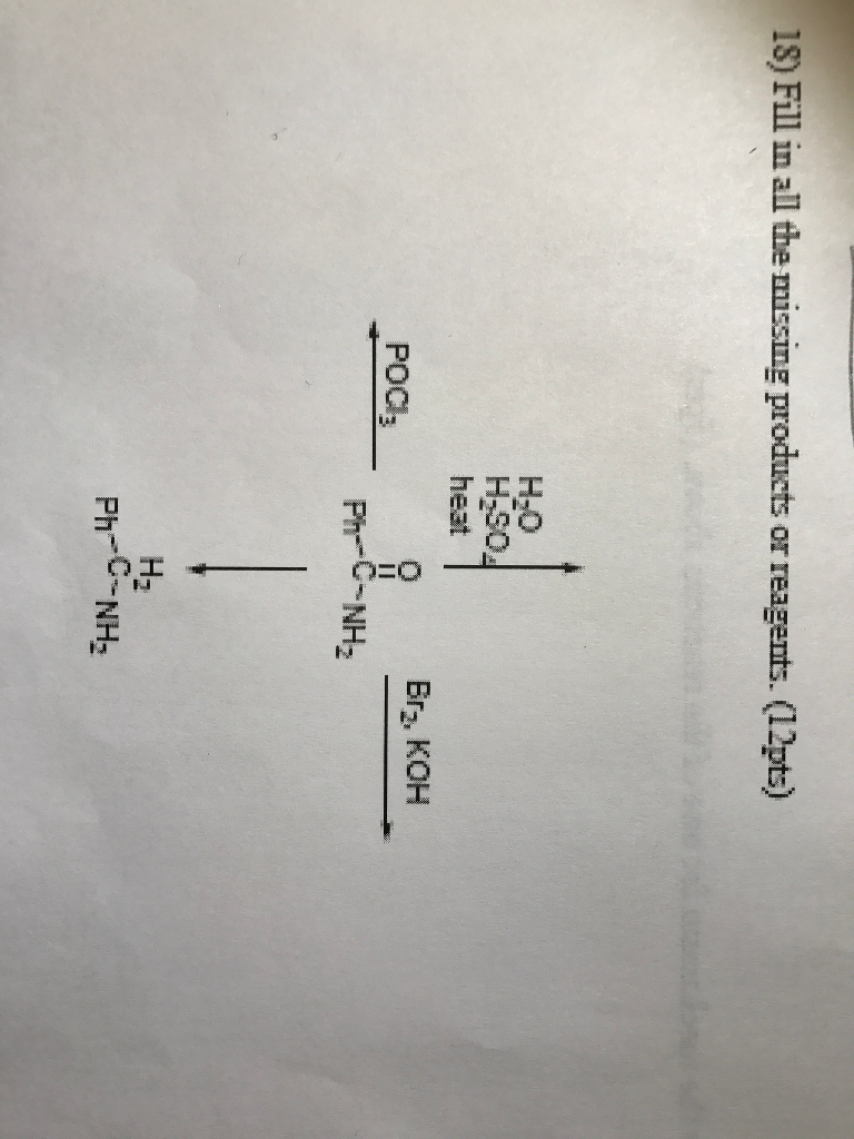 Solved Fill in all the missing products or reagents. | Chegg.com