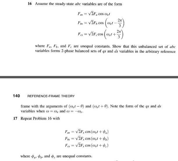 Solved 16 Assume the steady-state abc variables are of the | Chegg.com