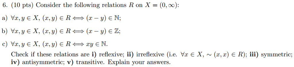 Solved Consider the following relations R on X = (0, | Chegg.com
