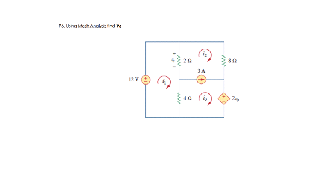 Solved Using Mesh Analysis Find The Current Vo 1989