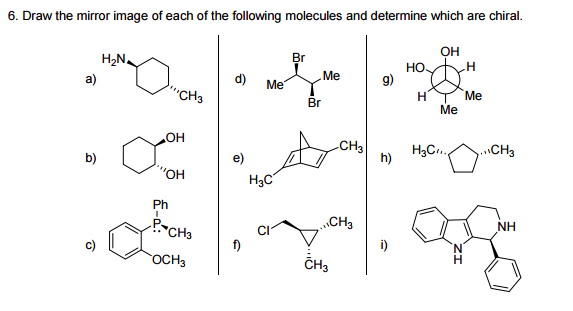 Solved Draw the mirror image of each of the following | Chegg.com