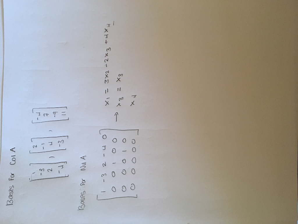 Solved Linear Algebra, finding the basis for Col(A) and a | Chegg.com