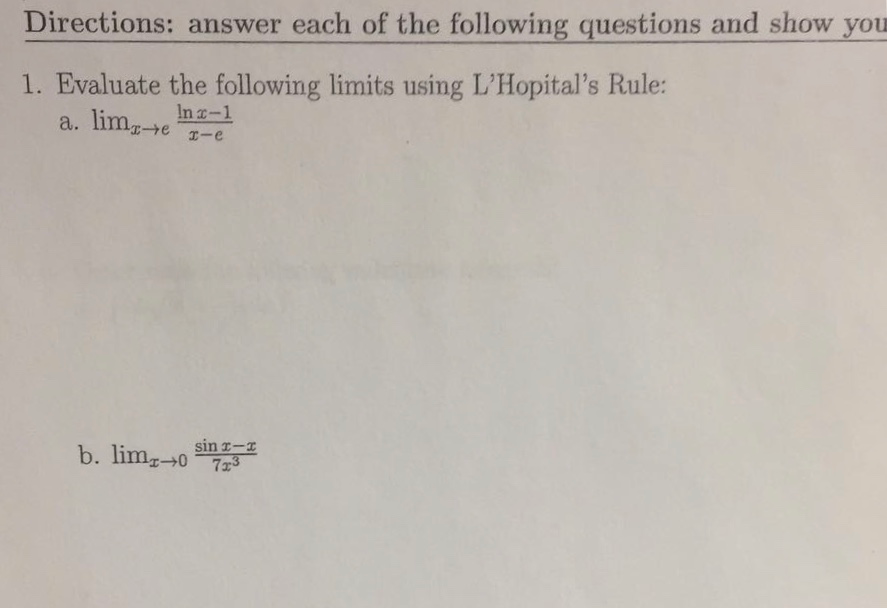 Solved Directions: answer each of the following questions | Chegg.com