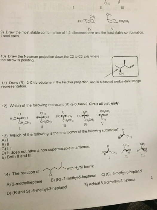 Solved Draw the most stable conformation of | Chegg.com