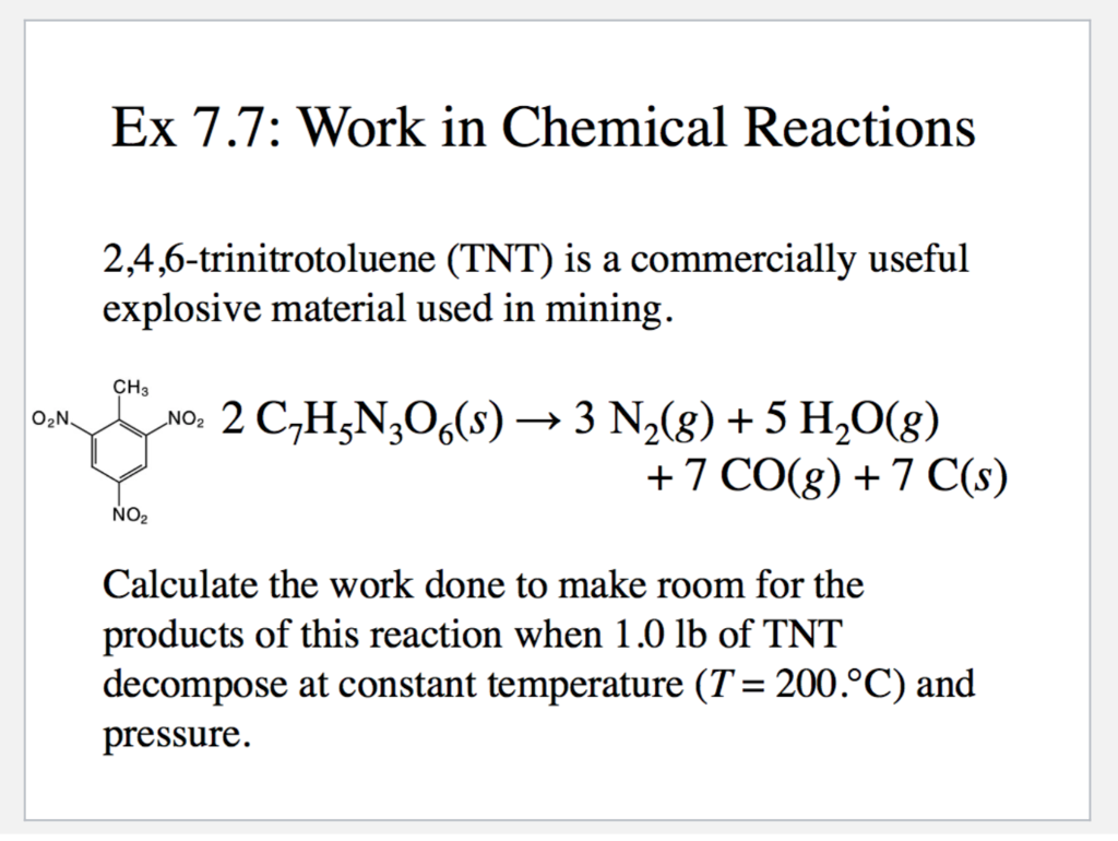Solved Ex 7.7: Work in Chemical Reactions | Chegg.com