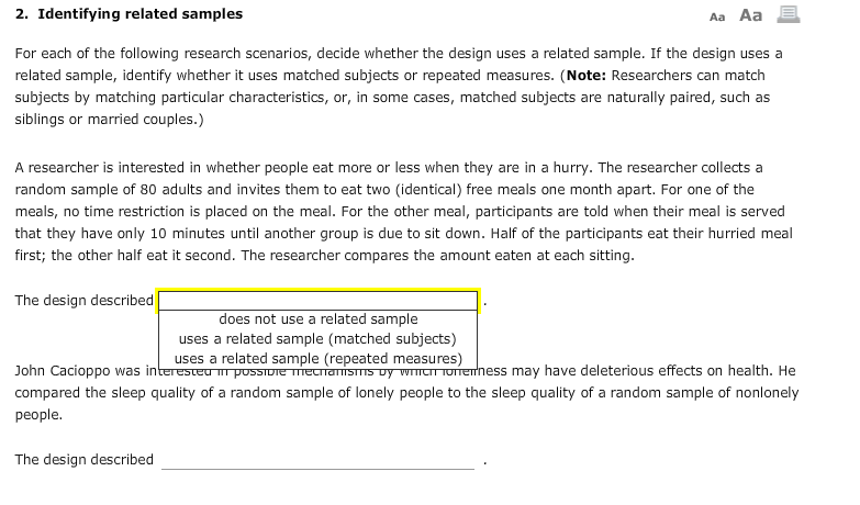 Solved 2. Identifying related samples Aa Aa 旦 For each of | Chegg.com