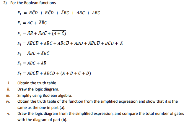 Solved 2) For the Boolean functions F1 = BCD + BCD + ABC + | Chegg.com