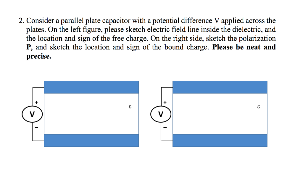 Solved Consider a parallel plate capacitor with a potential | Chegg.com
