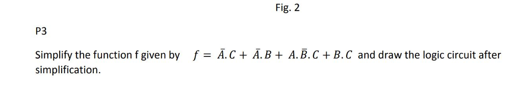 Solved Fig. 2 P3 Simplify the function f given by | Chegg.com