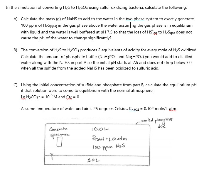 In the simulation of converting H2S to H2S04 using | Chegg.com