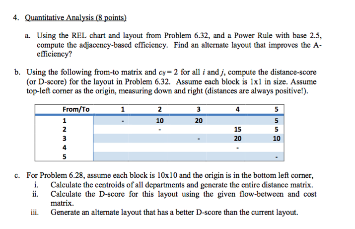 Quantitative Analysis Using the REL chart and layout | Chegg.com