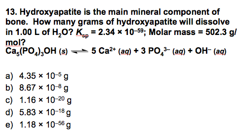 Solved Hydroxyapatite is the main mineral component of bone. | Chegg.com