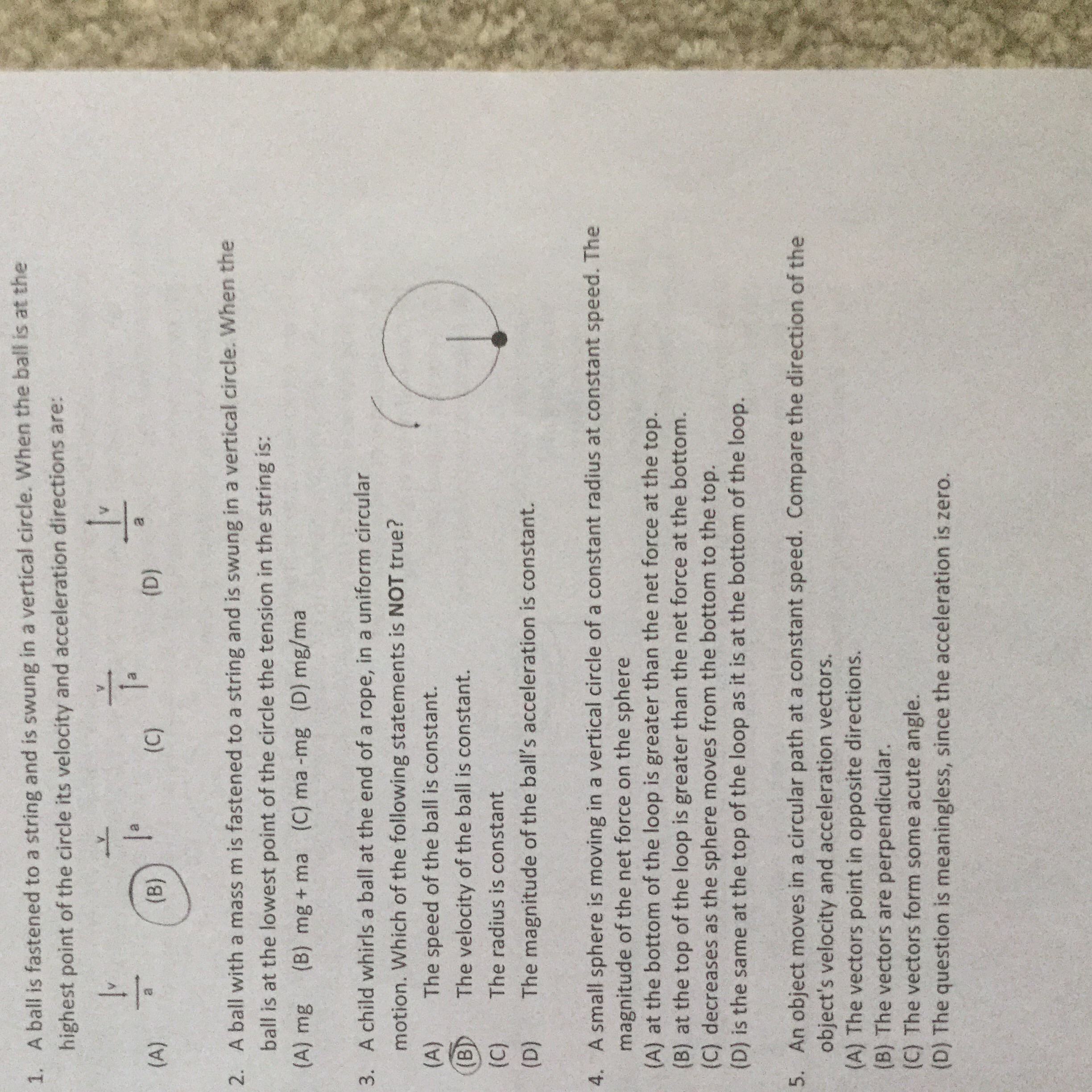 Solved A ball is fastened to a string and is swung in a | Chegg.com