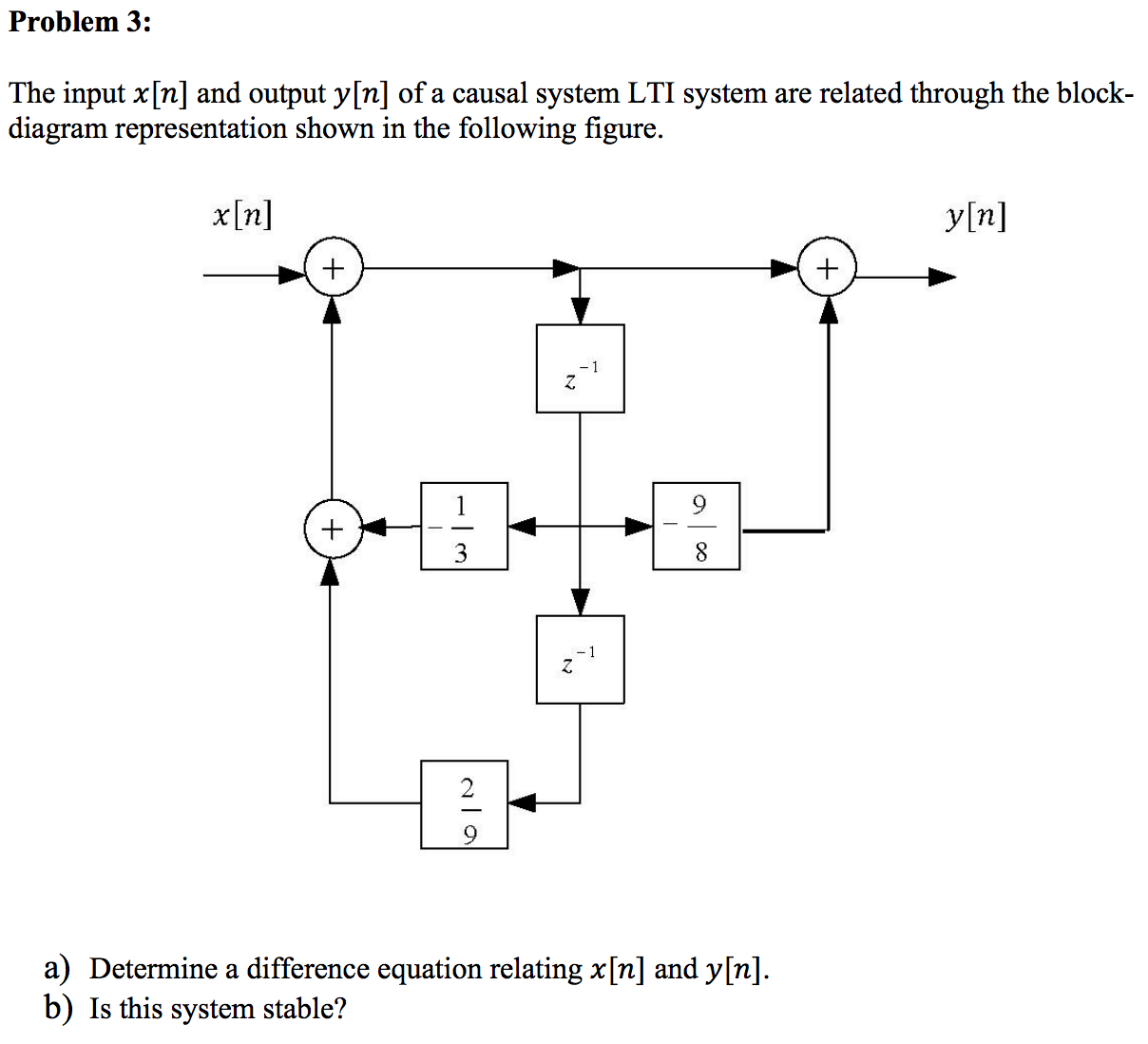 Solved The Input X N And Output Y N Of A Causal System Lti