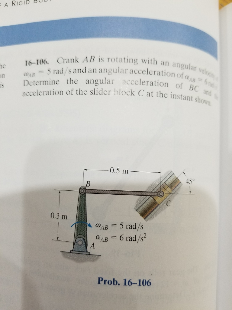 Solved Crank AB is rotating with an angular velocity | Chegg.com