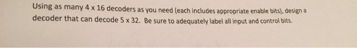 Solved Using as many 4 times 16 decoders as you need (each | Chegg.com