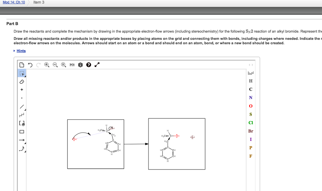 Solved Mod 14 Ch 10tem 3 Part B Draw the reactants and | Chegg.com