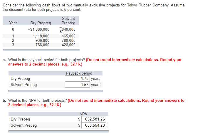 Solved Need to calculate the right payback period and NPV. | Chegg.com
