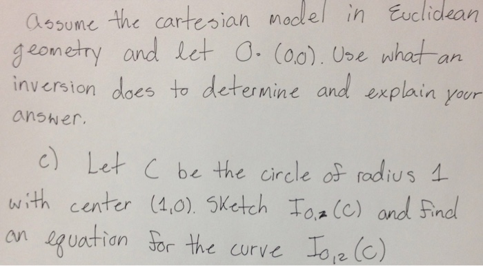 Solved assume the cartesian model in euclidean geometry and | Chegg.com