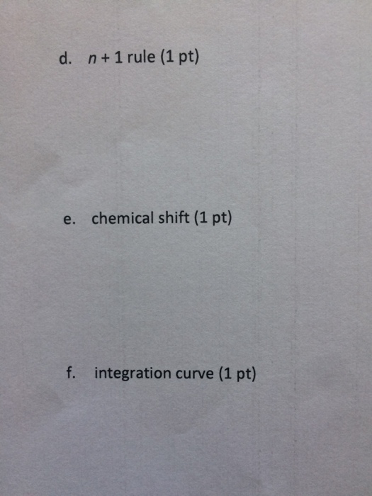 Solved Define n + 1 rule chemical shift integration curve | Chegg.com