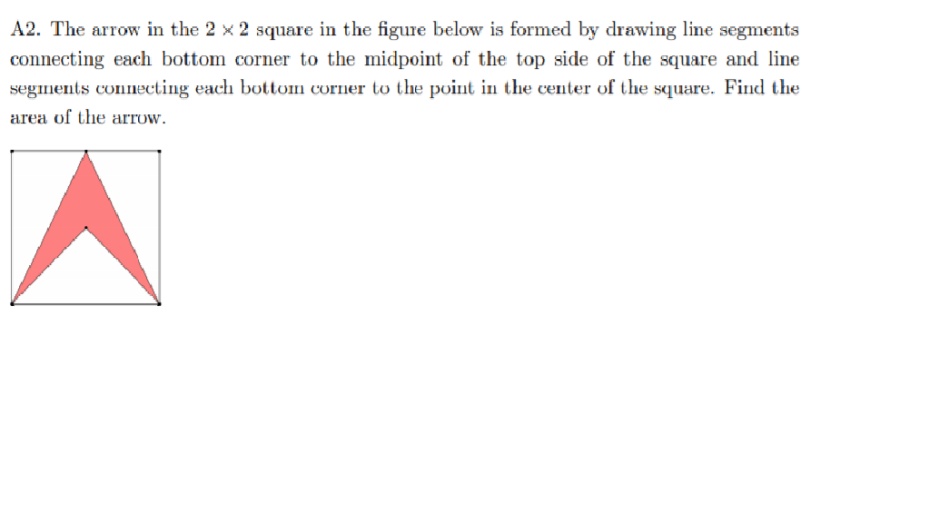 Solved A2. The arrow in the 2 × 2 square in the figure below | Chegg.com